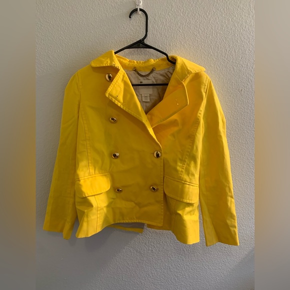 J. Crew | Jackets & Coats | J Crew Yellow Coat Missing Top Buttons ...
